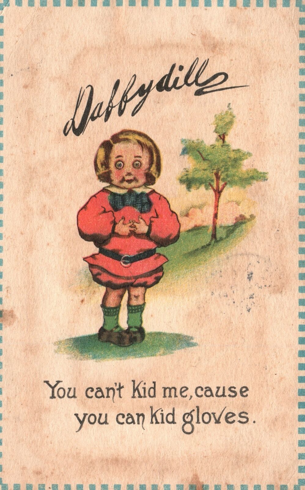 Vintage Postcard 1913 You Can't Kid Me Cause You Can Kid Gloves Comic ...