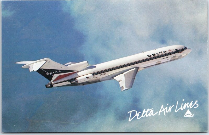 Vintage Postcard the 'Wide Ride' Boeing 727 in Mid-Flight by Delta ...