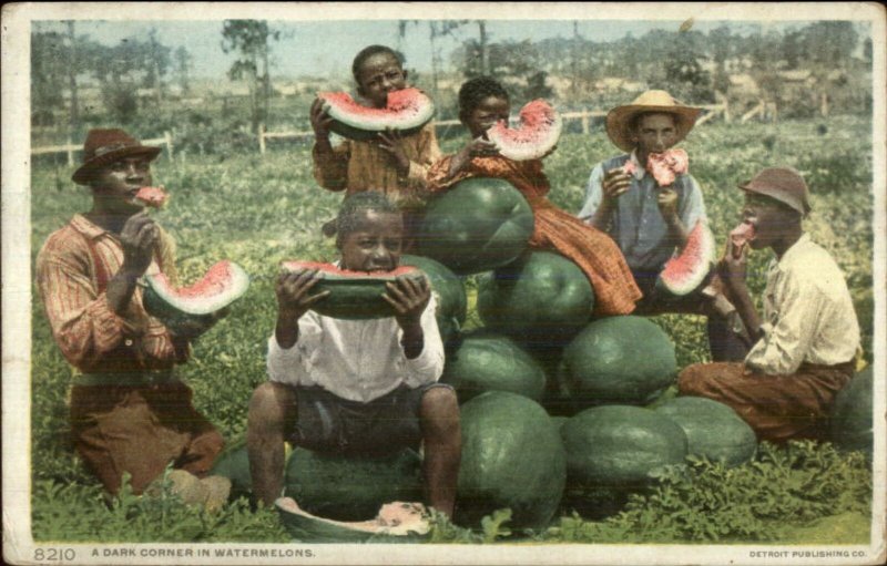 Black Americana Boys Eating Watermelon Detroit Publishing 8210 Postcard ...