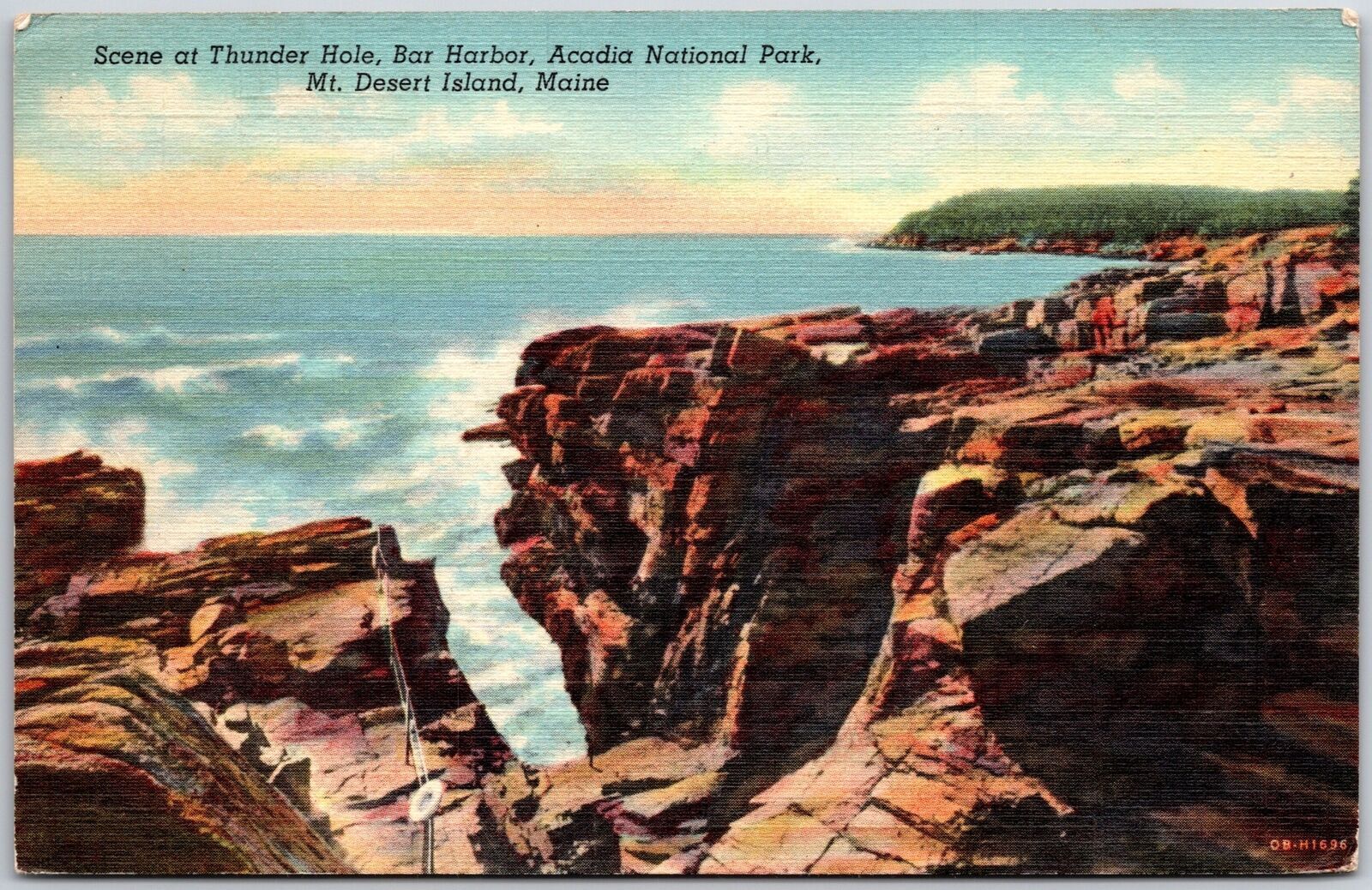 1941 Thunder Hole Bar Harbour Acadia Nat'l Park Mt Dessert Island ...