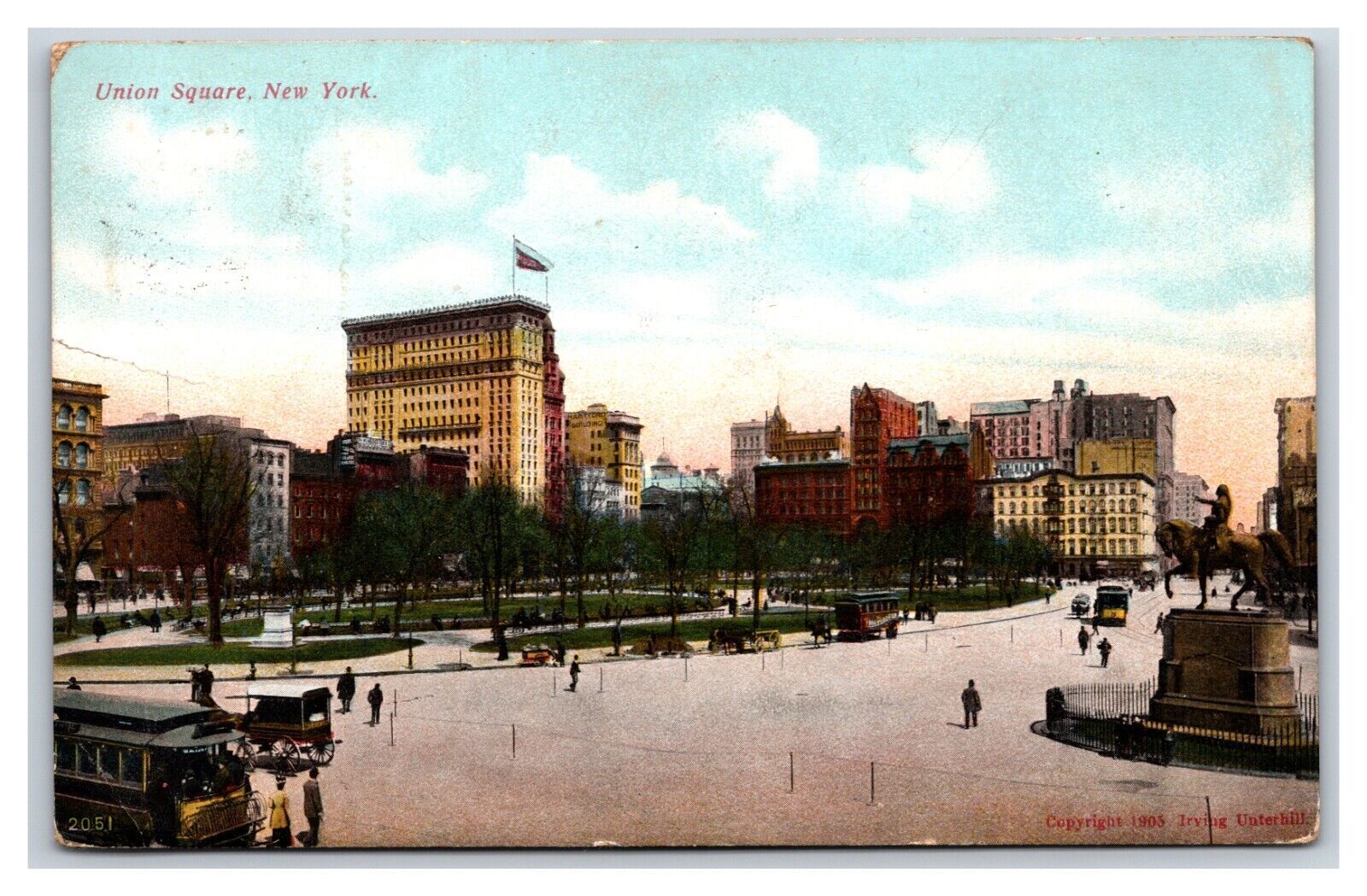 Union Square Street View New York City NY NYC UNP DB Postcard P19 ...