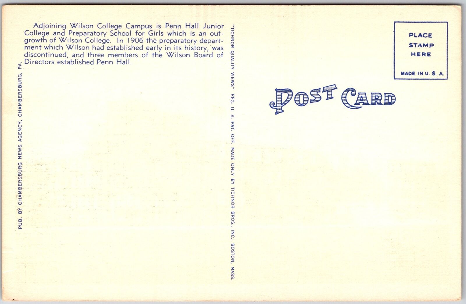 Chambersburg PA-Pennsylvania, Main Bldg., Penn Hall School For Girls ...