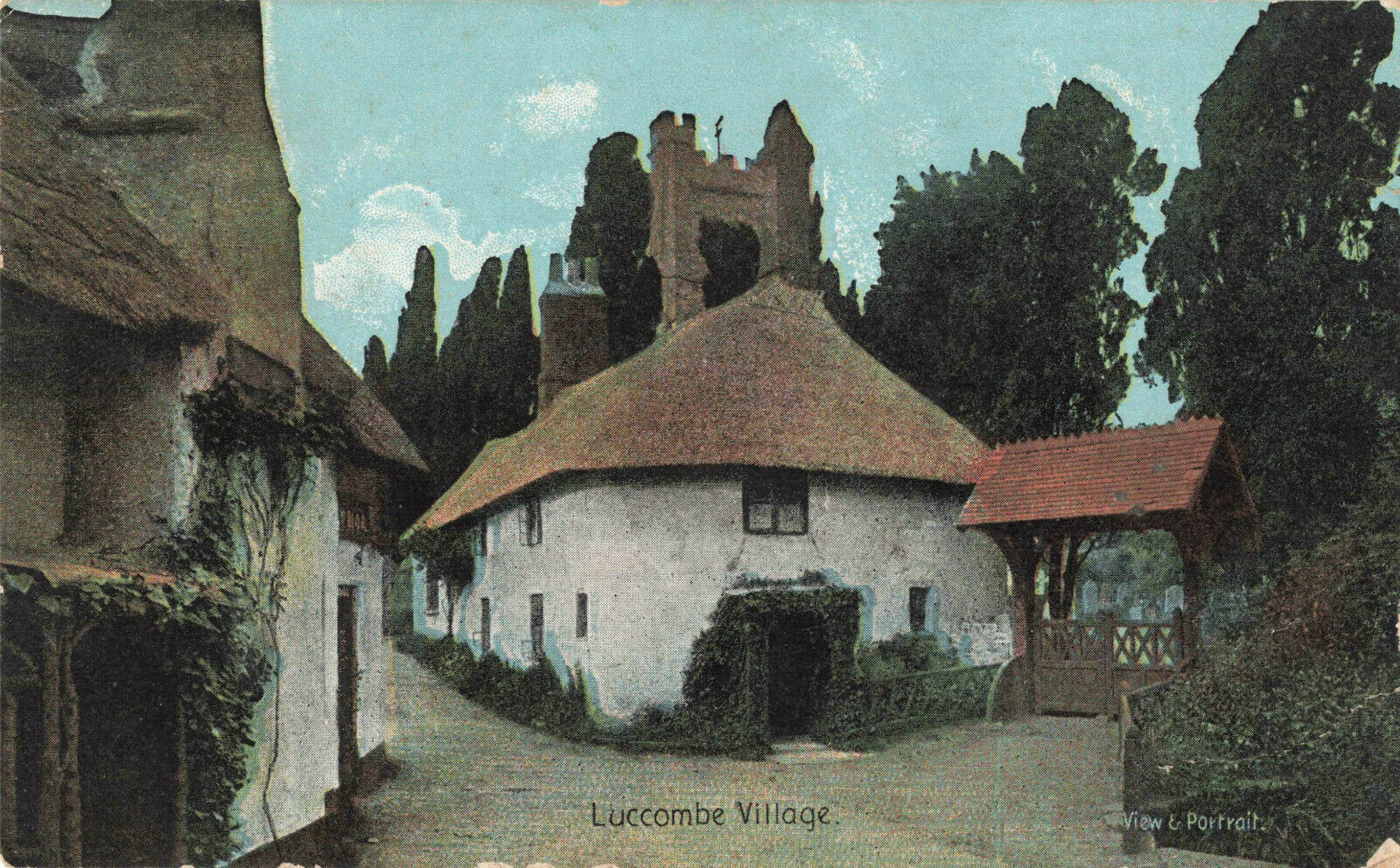 Vintage Postcard Village Scene Luccombe Somerset England View ...