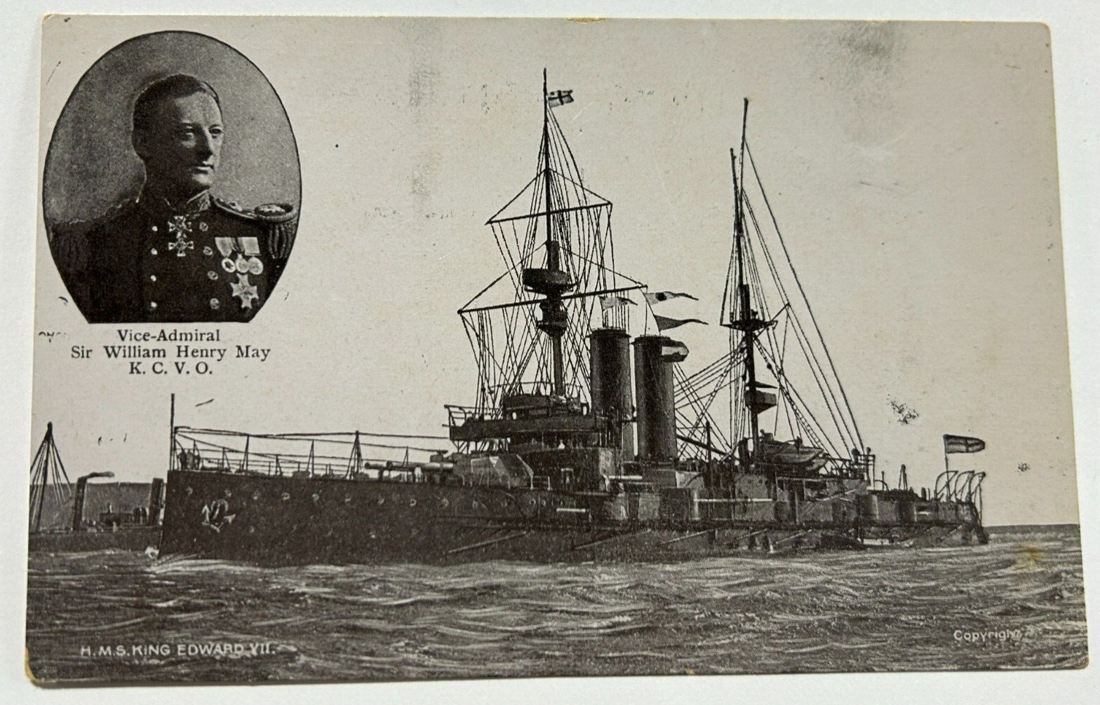 British Royal Navy HMS King Edward VII Admiral Henry May WWI c.1910 ...