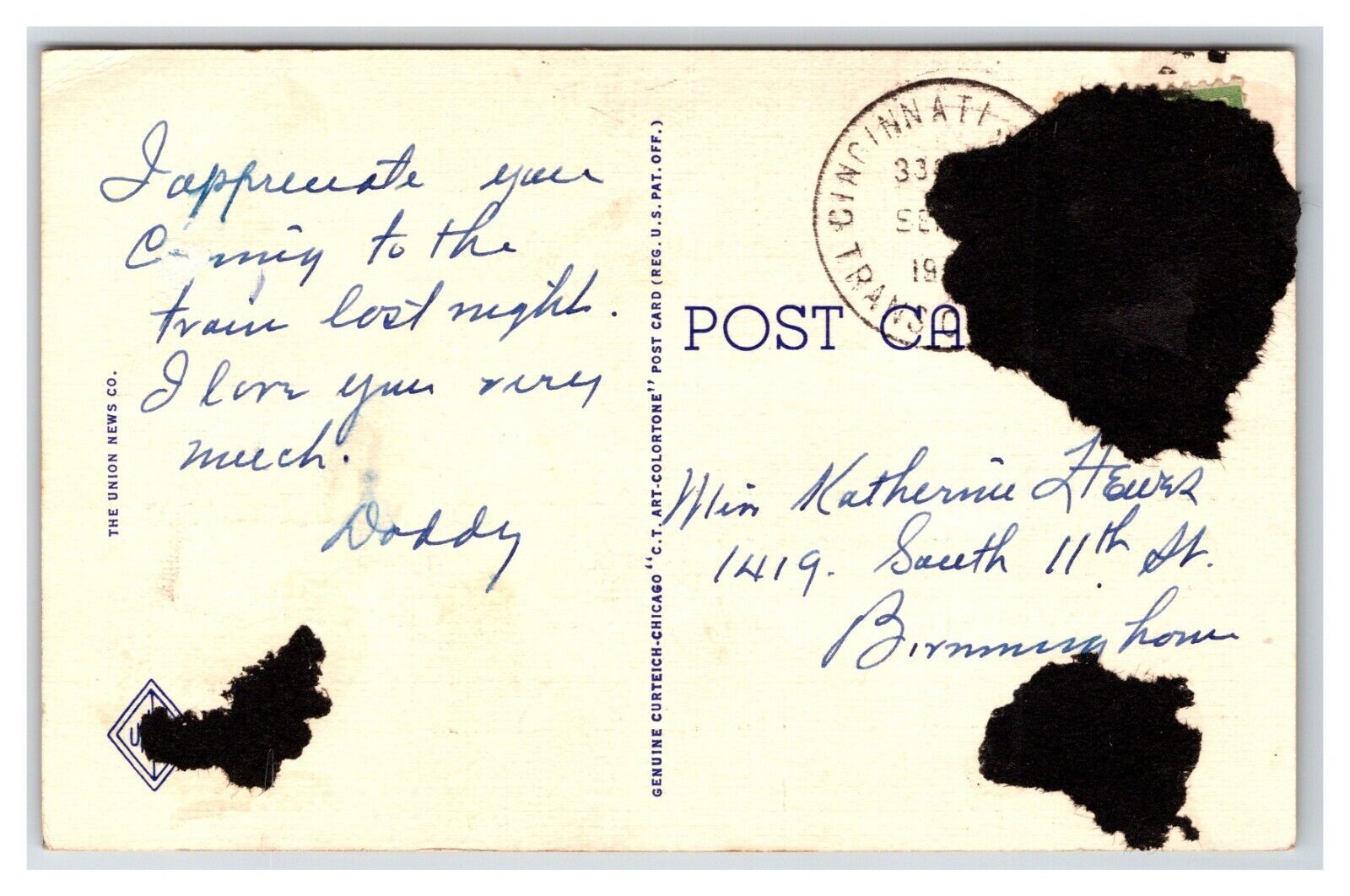 Approach to Union Terminal Cincinnati Ohio OH Linen Postcard R13 ...