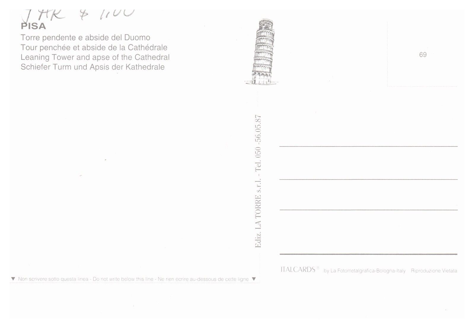 Leaning Tower Of Pisa Italy Cathedral Chrome City Postcard WOB Historic ...