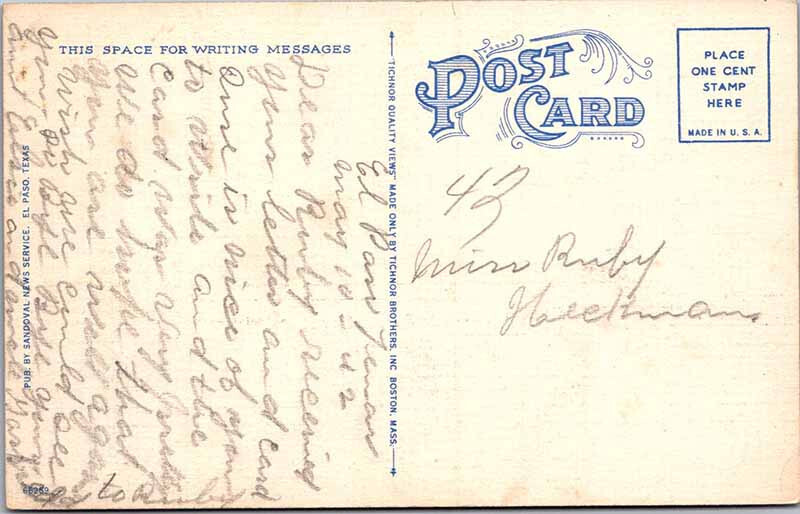 Postcard BRIDGE SCENE El Paso Texas TX AN9846 | United States - Texas ...