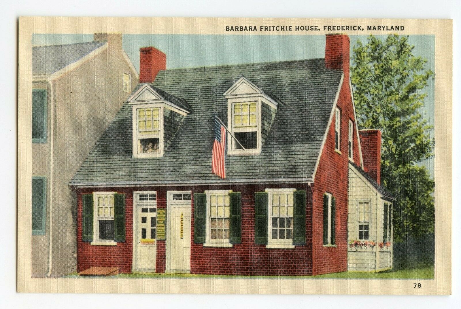 Postcard Barbara Fritchie House Frederick MD Maryland Standard View ...