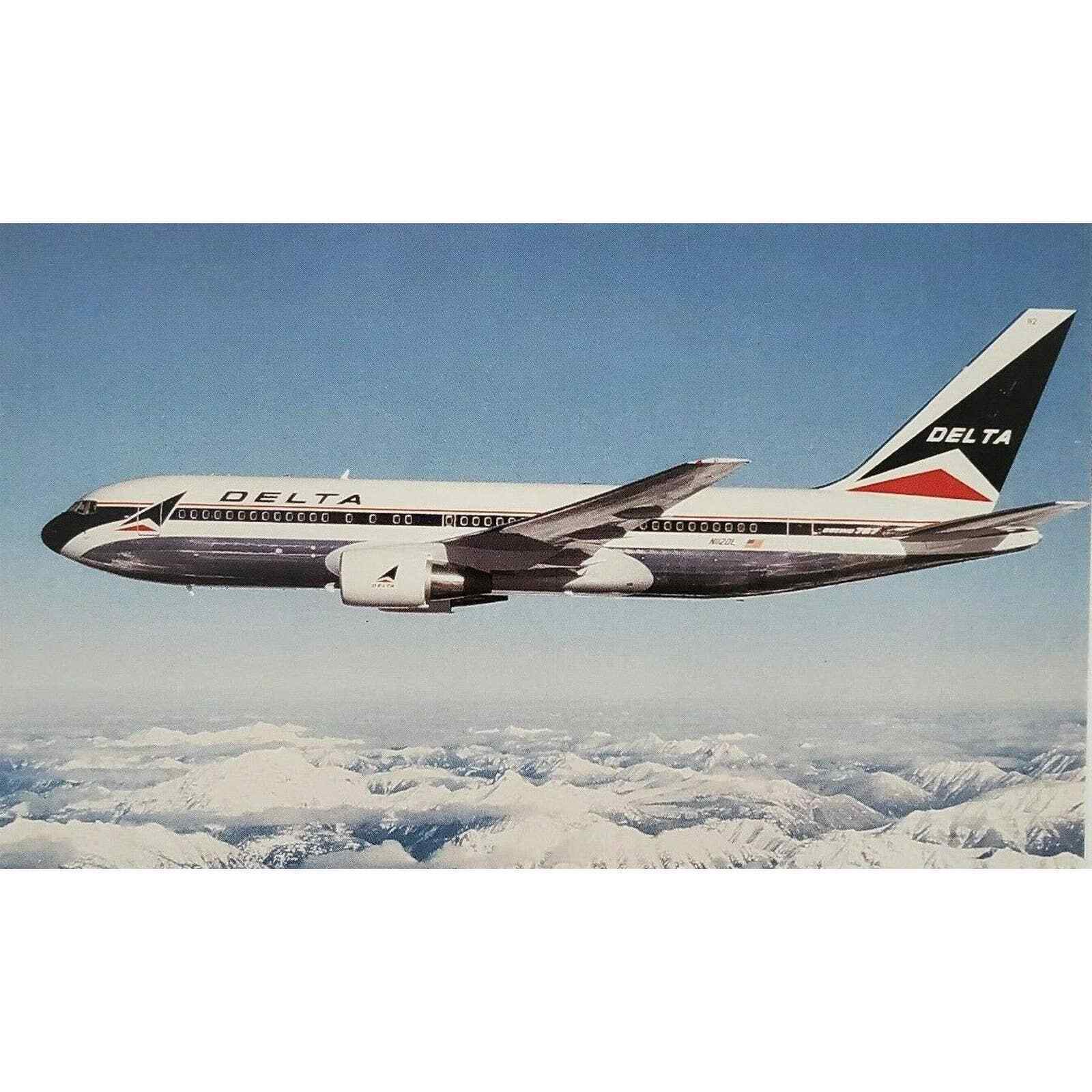 Jet Airplane Delta Boeing In Flight Advertising Postcard | Ephemera ...