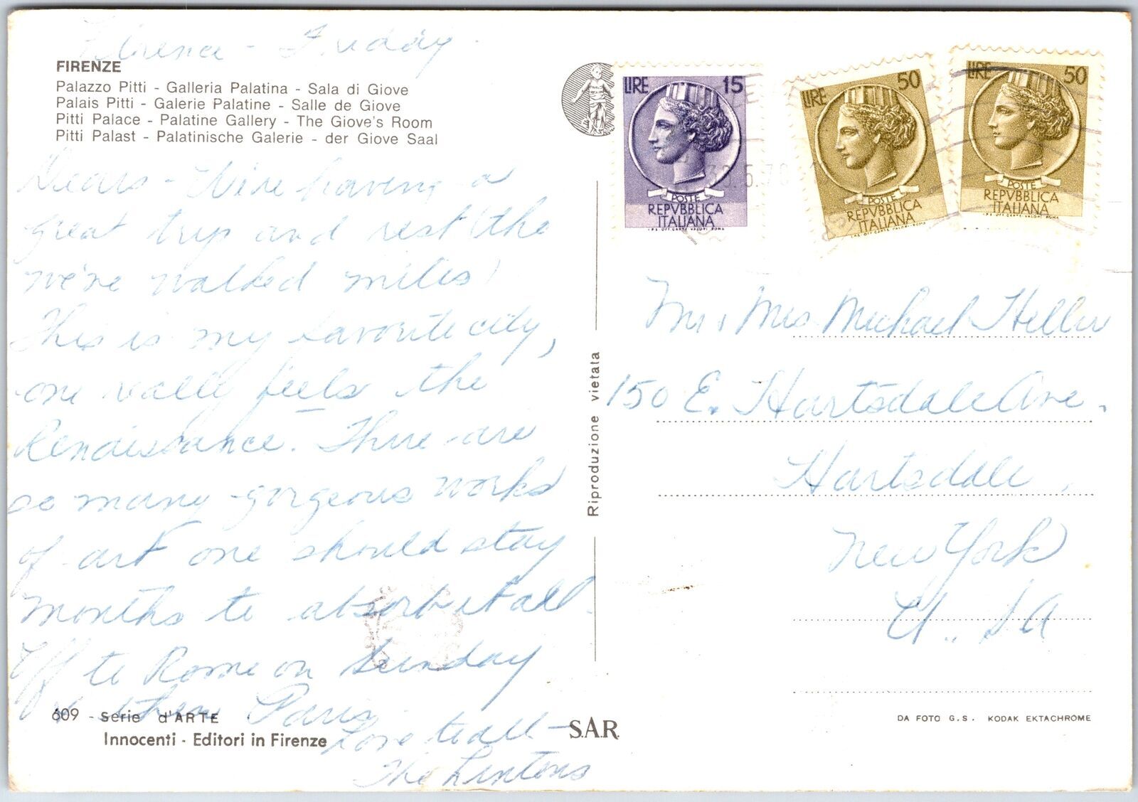 Continental Size Postcard Sights Scenes & Culture of Florence Italy ...