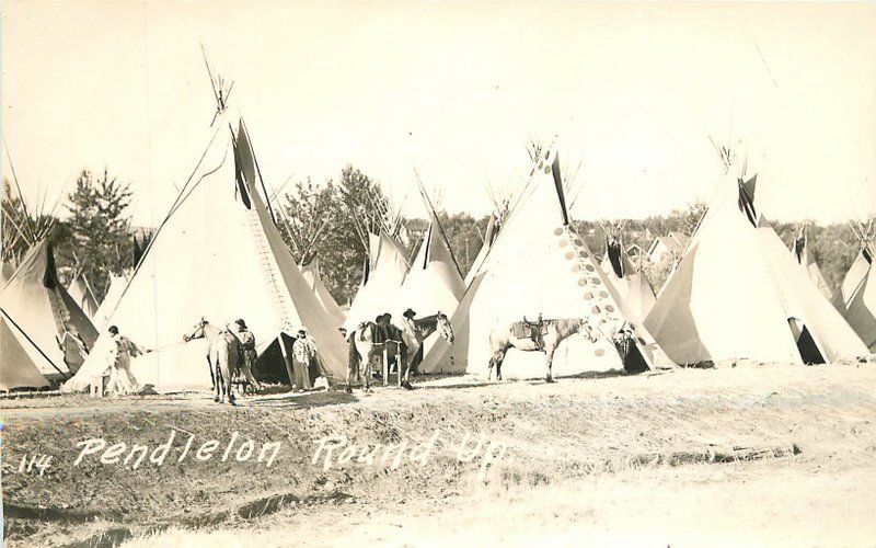 1930s Oregon Rodeo Native American Indian Teepee RPPC Real photo 2142 ...
