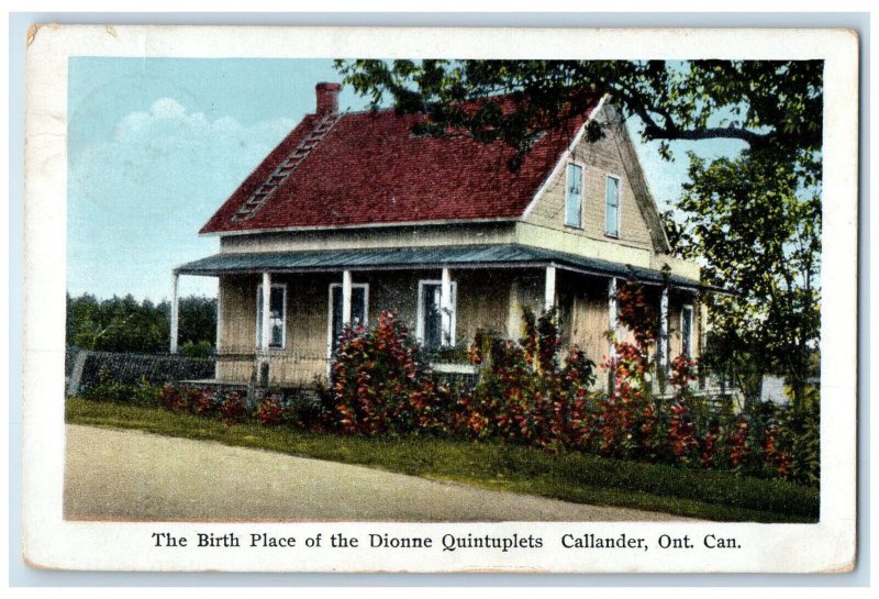 1937 The Birth Place of the Dionne Quintuplets Callander Canada ...