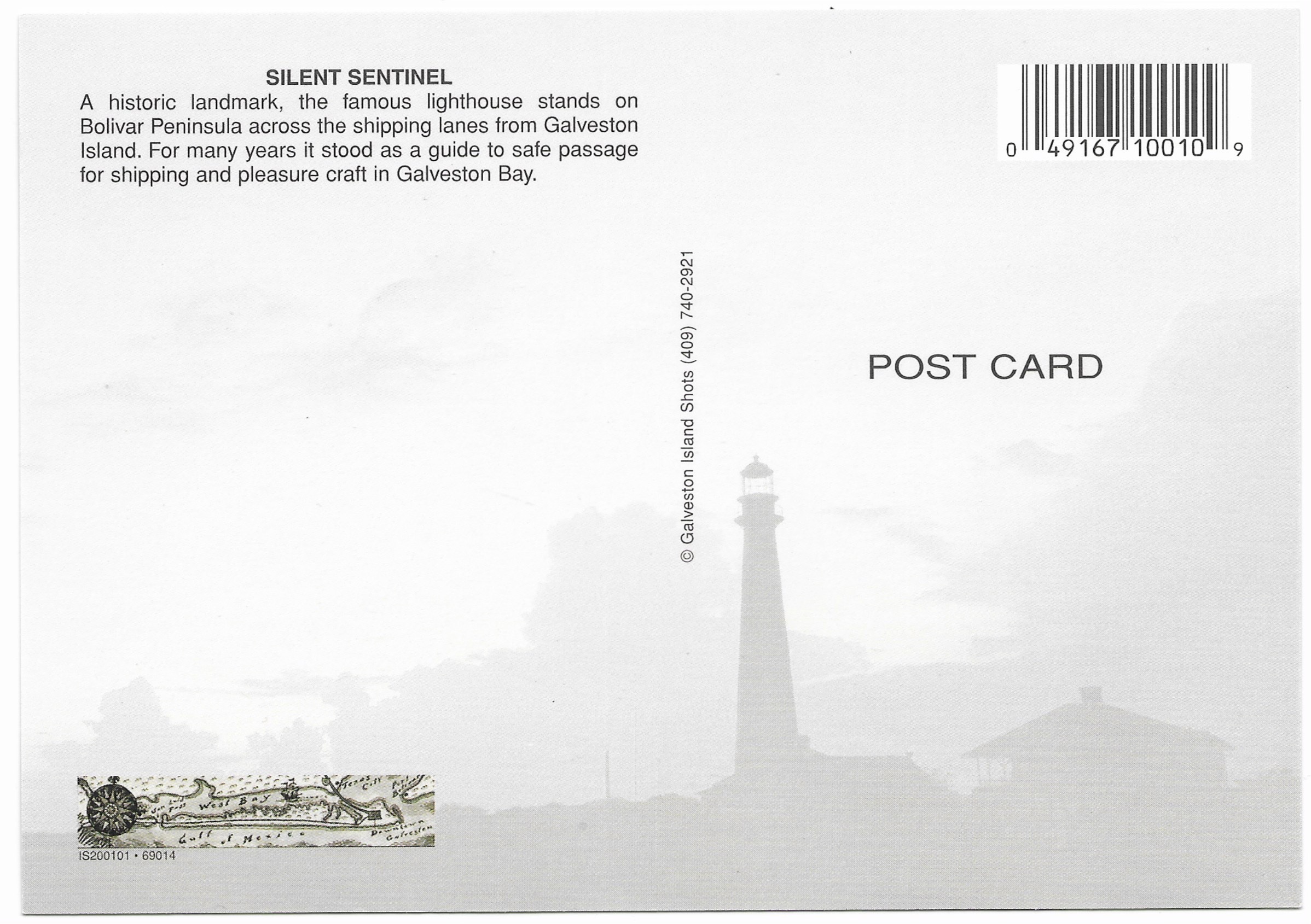 US Galveston, Texas. Bolivar Lighthouse, Silent Sentinel. Mint card ...