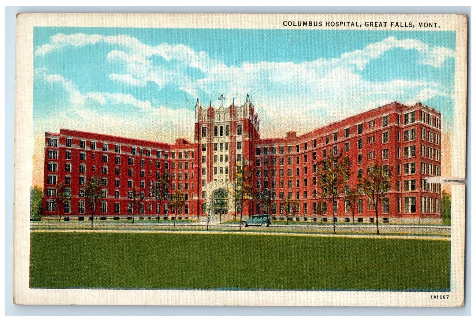 1937 Columbus Hospital Exterior Building Field Great Falls Montana MT ...