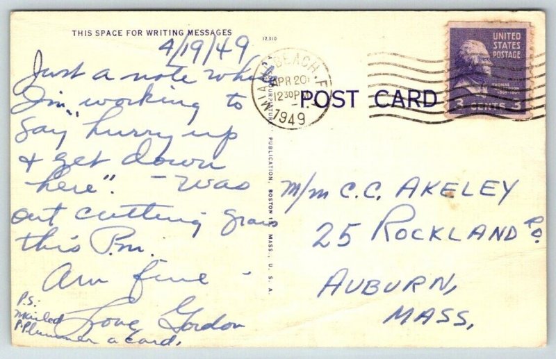 1949 Miami Florida The Sea Isle Hotel Cabana Club Postcard | United ...