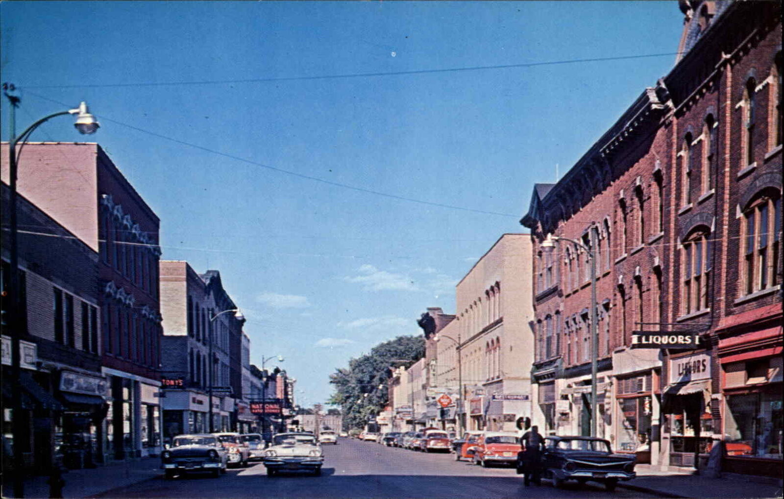 Oneida New York NY Madison Street Scene Classic Cars Vintage Postcard ...