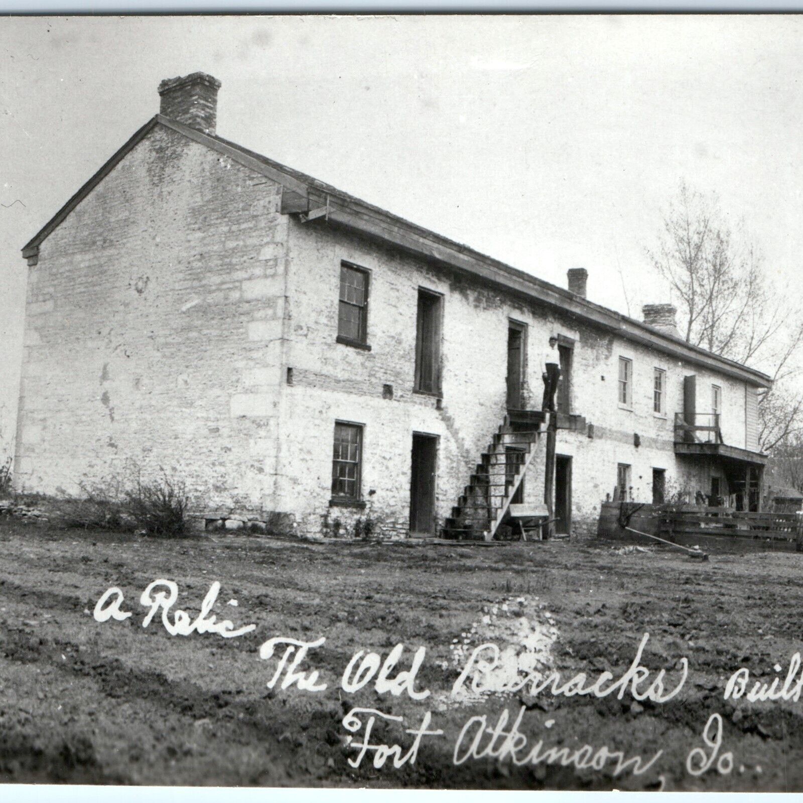 c1950s Fort Atkinson, IA RPPC Old 1840s Barracks Historic Military ...