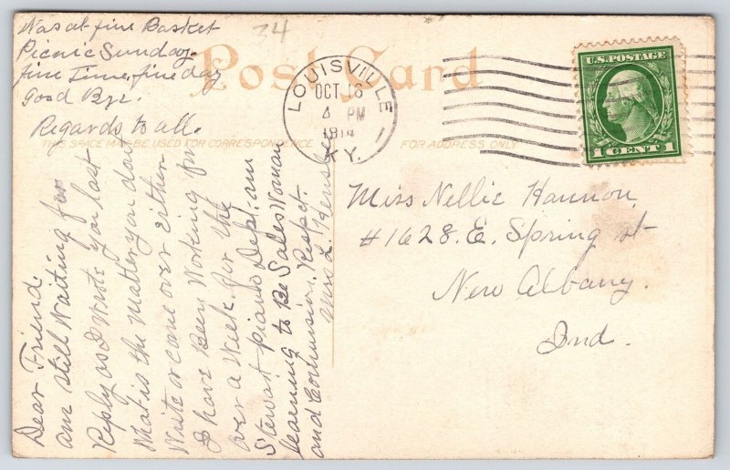 Vintage Postcard 1914 Pendennis Club Building Gate Fence Louisville ...