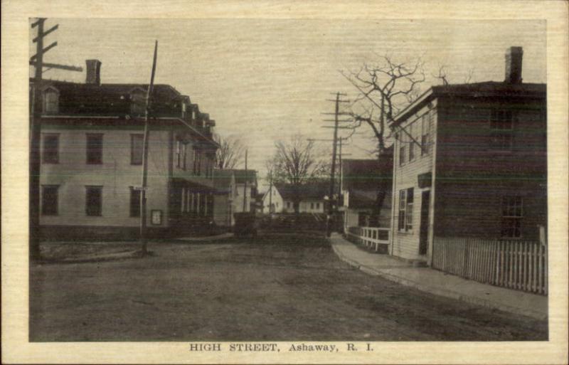 Ashaway RI High Street c1910 Postcard | United States - Rhode Island ...