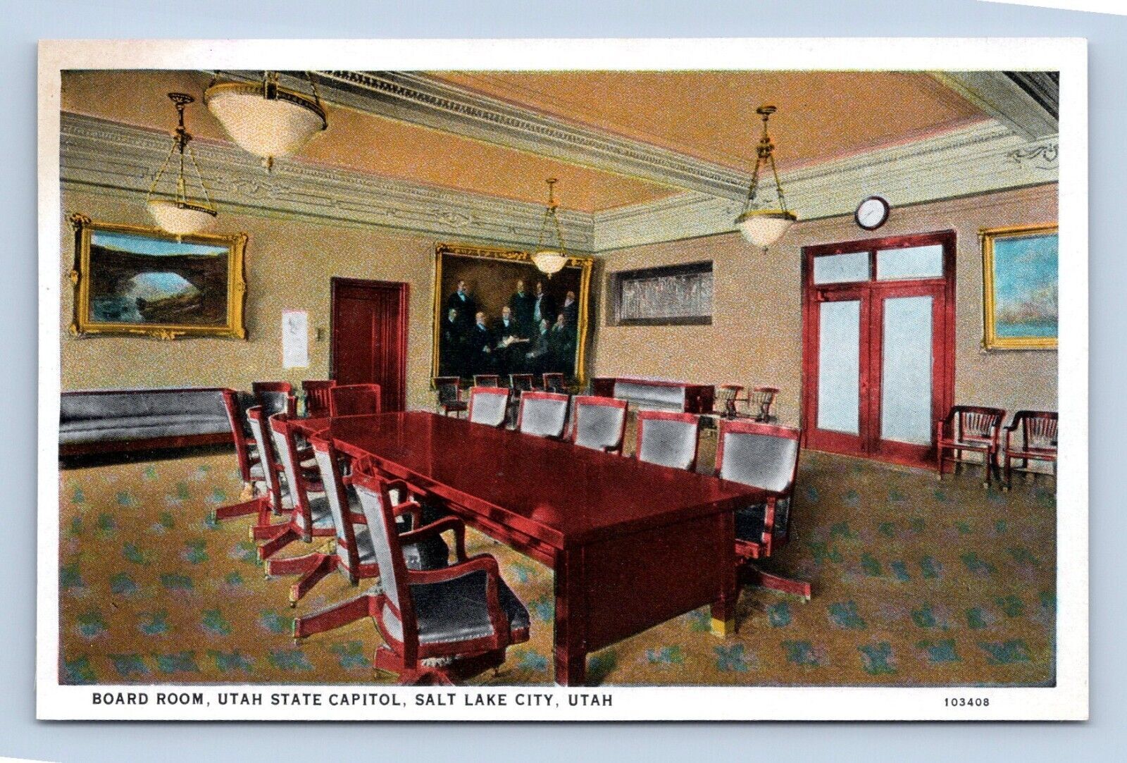 Board Room State Capitol Salt Lake City Utah UT UNP WB Postcard M1 ...