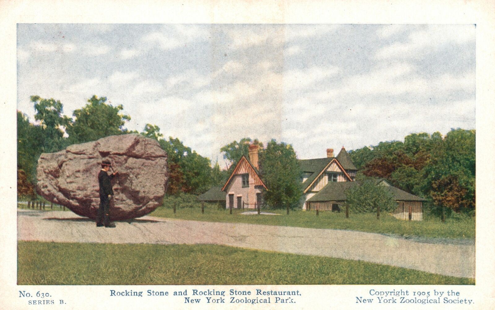 Vintage Postcard 1920's Rocking Stone Restaurant New York Zoological ...