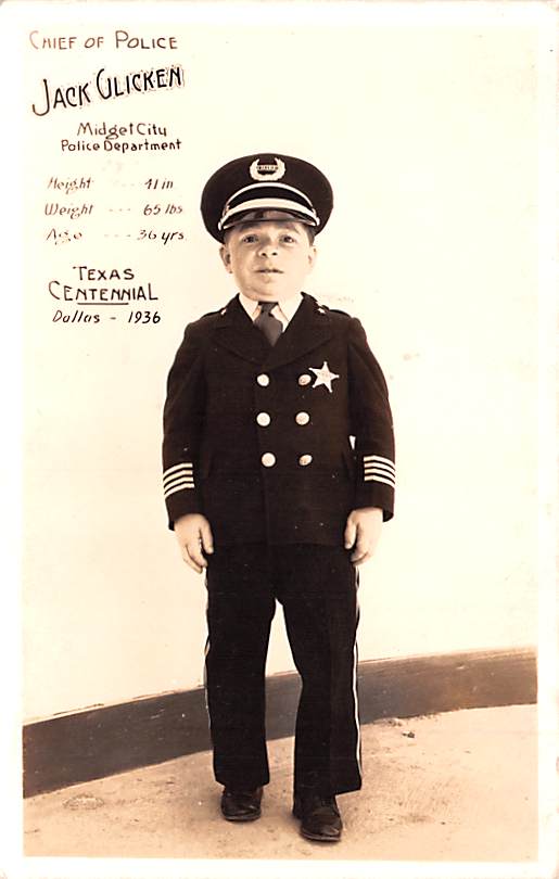 Jack Glicken, Midget City Police Department Texas Centennial, Real ...