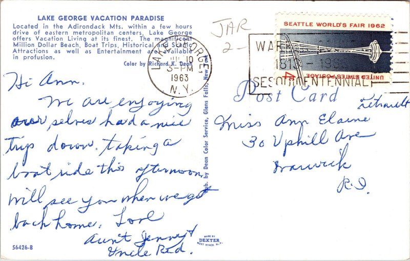 Beautiful Lake George Vacation Spot Million Dollar Beach Boats Flags ...