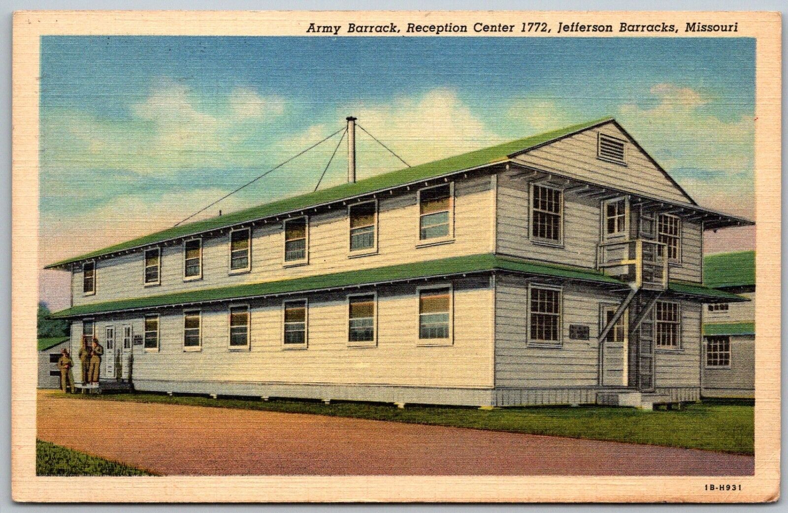 Jefferson Barracks Missouri 1944 WWII Postcard Army Barrack Reception ...