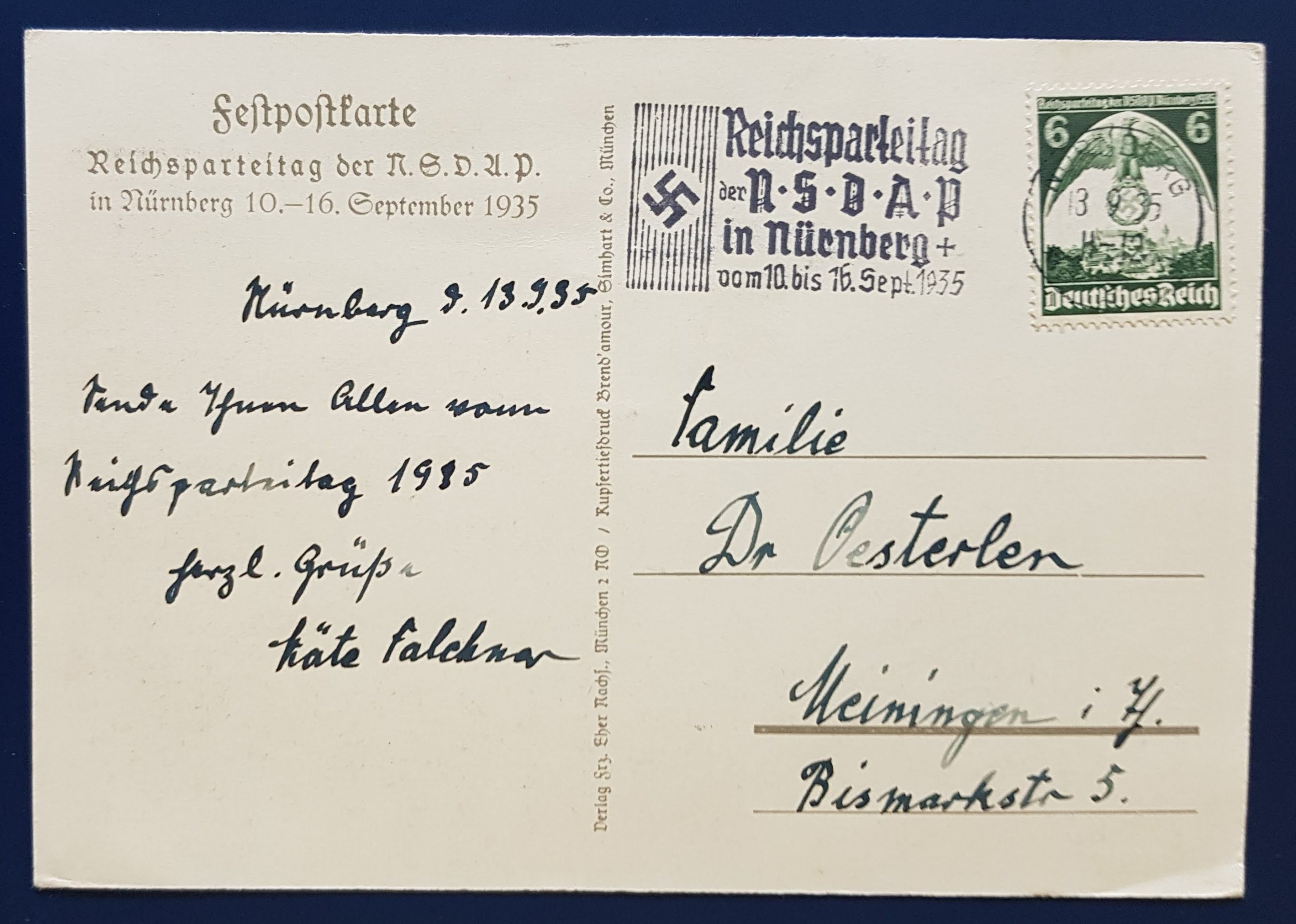 German Empire Third Reich Original Postcard Nuremberg Rally 1935 ...