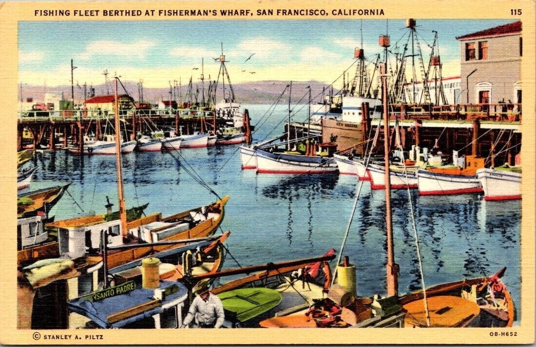 Vintage California Postcard - San Francisco - Fishing Fleet at ...