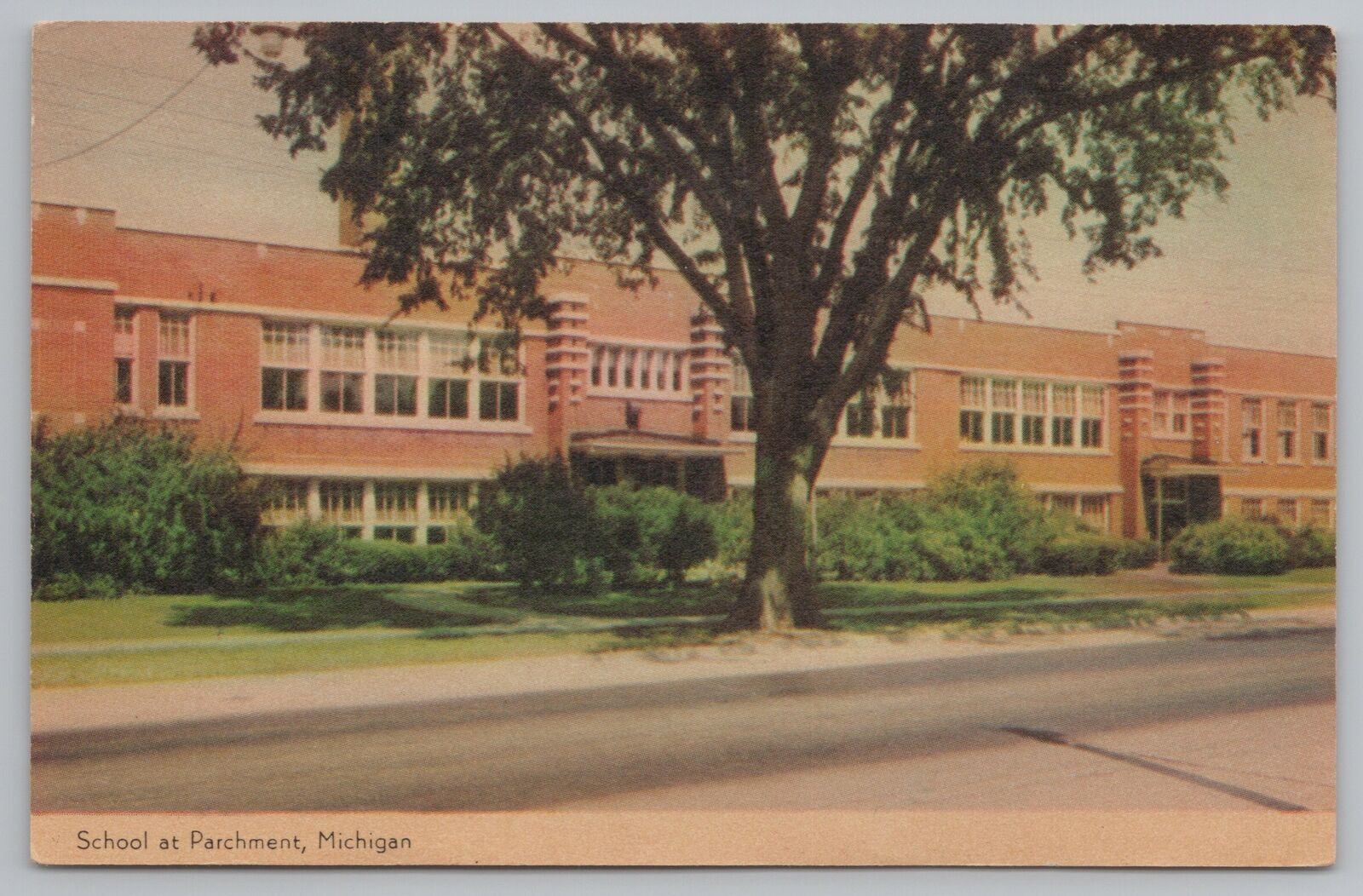 Parchment Michigan~Front View Of School Building~Vintage Postcard ...