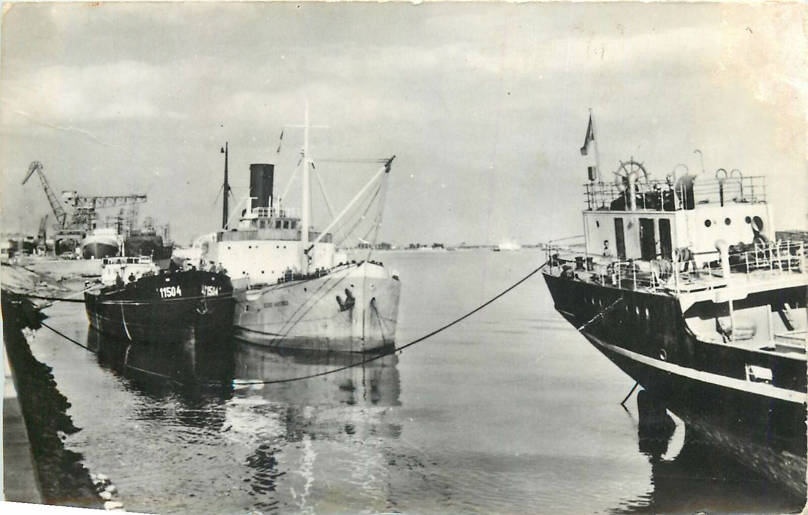 Romania Galati port boat ship marea neagra Postcard | Europe - East ...