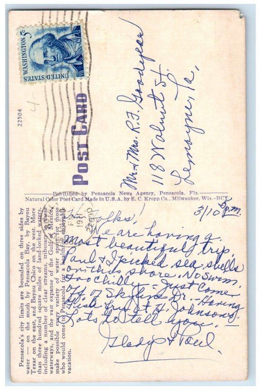 1971 View Of Beach On Gulf Of Mexico Pensacola Florida FL Vintage ...