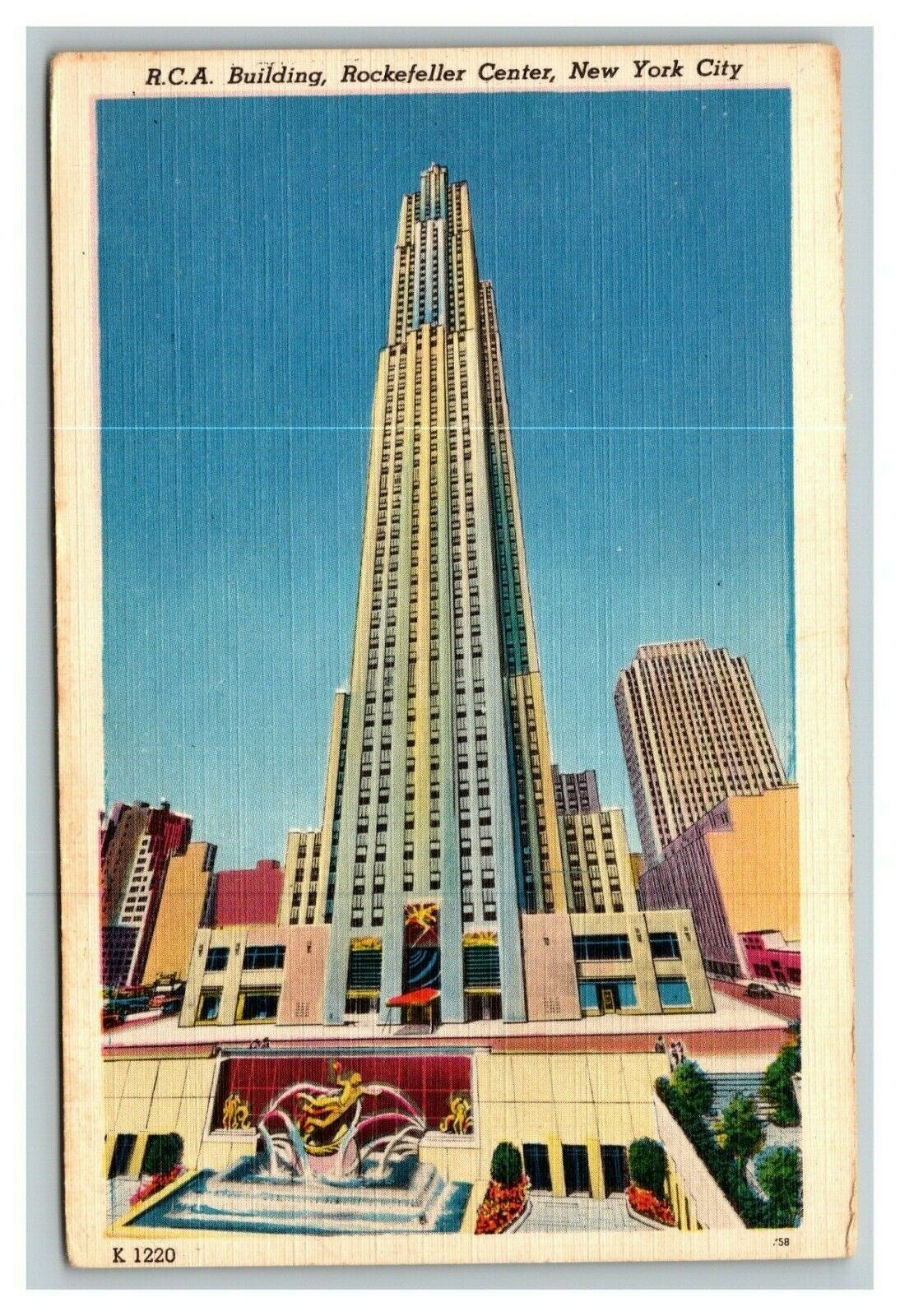 Vintage 1940's Postcard RCA Building Rockefeller Center New York City ...