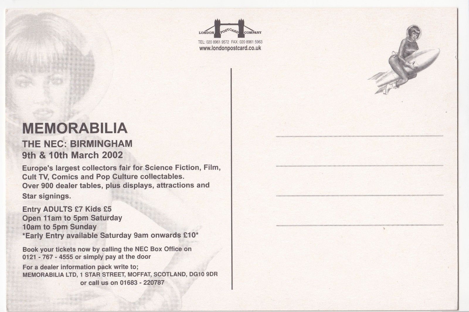 NEC Memorabilia Show, 2002 Advertising PPC, Unused, With Woman Riding ...