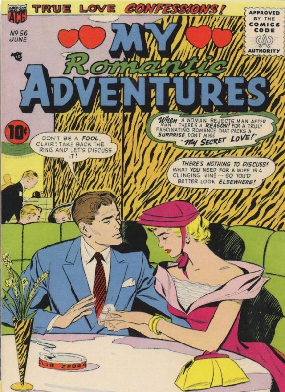 My Romantic Adventures Love Wedding Ring 1950s Comic Book Postcard ...