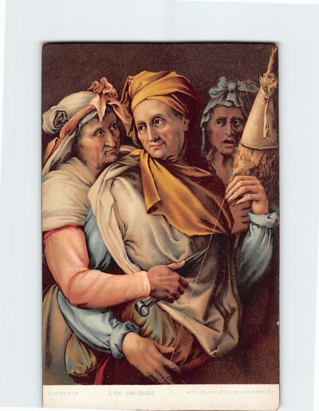 Postcard Les parques By Michelangelo Buonarroti Florence Italy | Europe ...