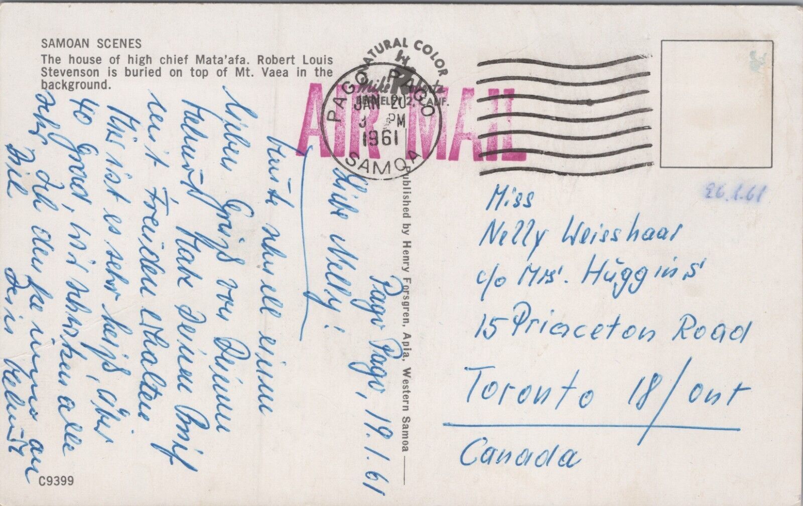 Samoa Samoan Scenes The House of High Chief Mata'Afa Postcard C345 ...