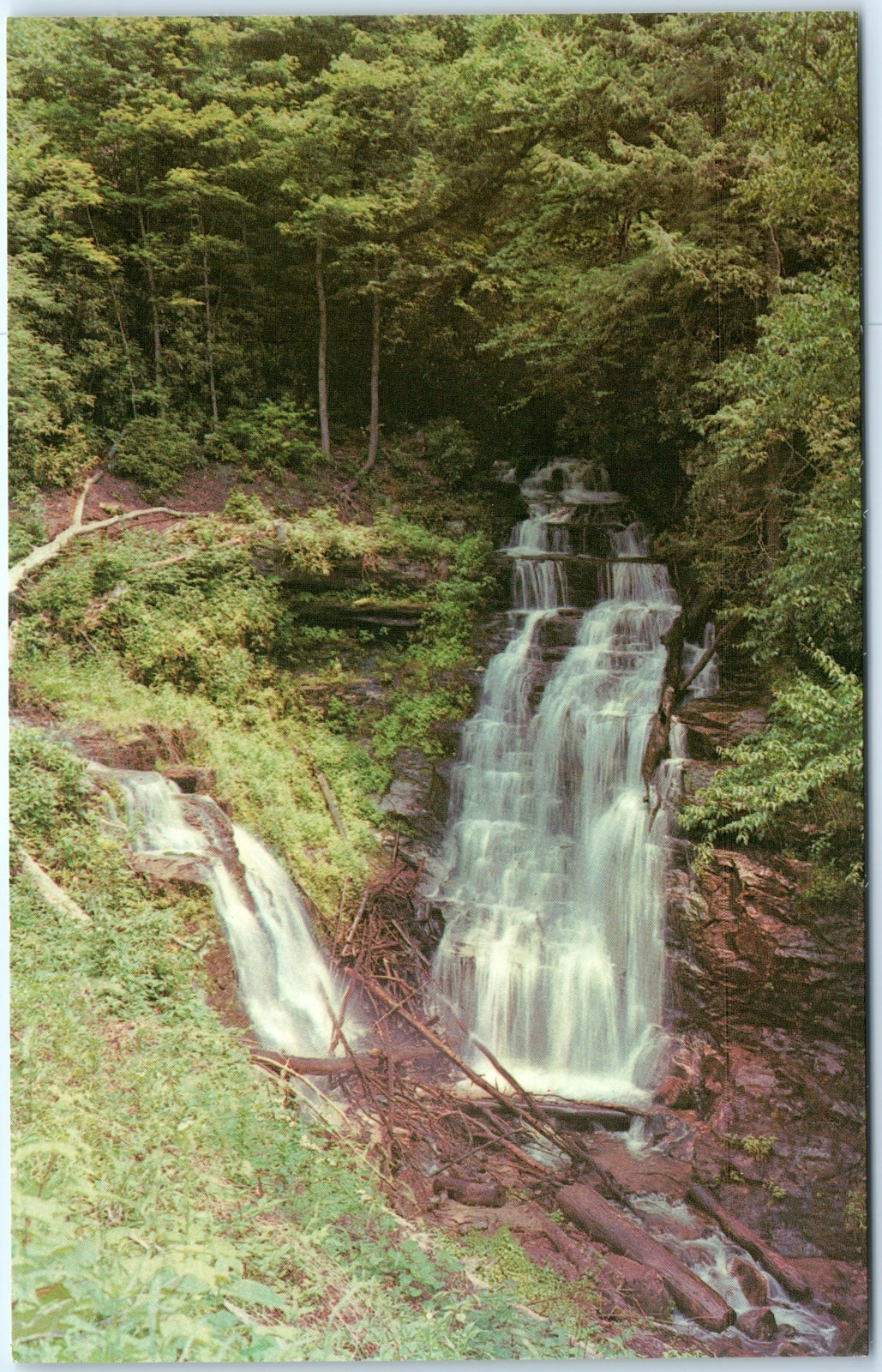 c1960s Cherokee, NC Soco Falls Gap Waterfall Indian Reservation Chrome ...