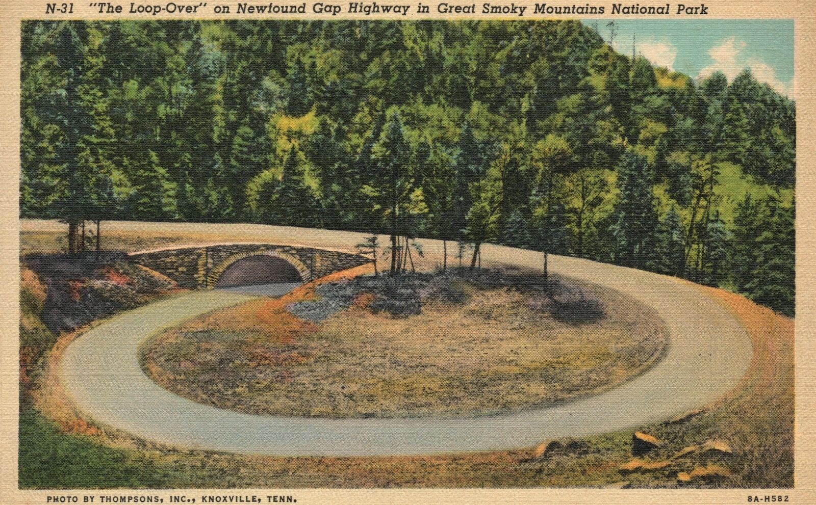 Vintage Postcard Loop Newfound Gap Highway Great Smoky Mountains ...