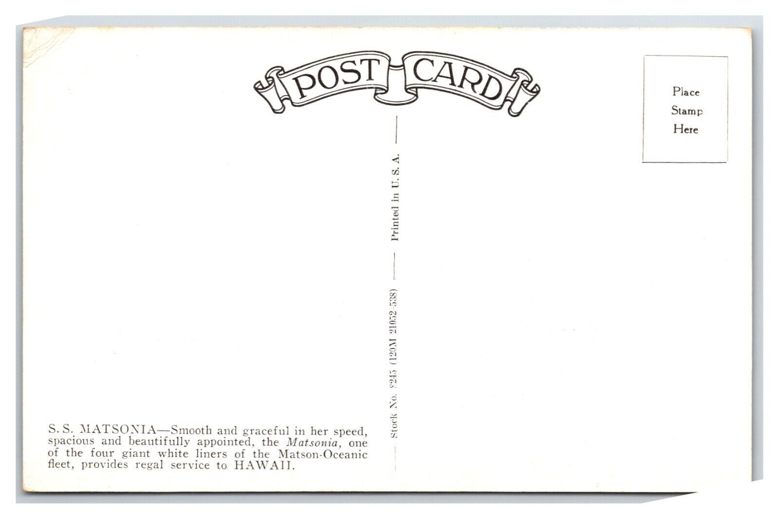 SS Matsonia Cruise Ship Liner Matson Oceanic Fleet UNP Chrome Postcard ...