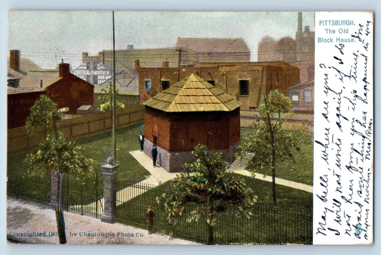 Pittsburgh Pennsylvania Postcard Old Block House Vintage 1907 Raphael ...