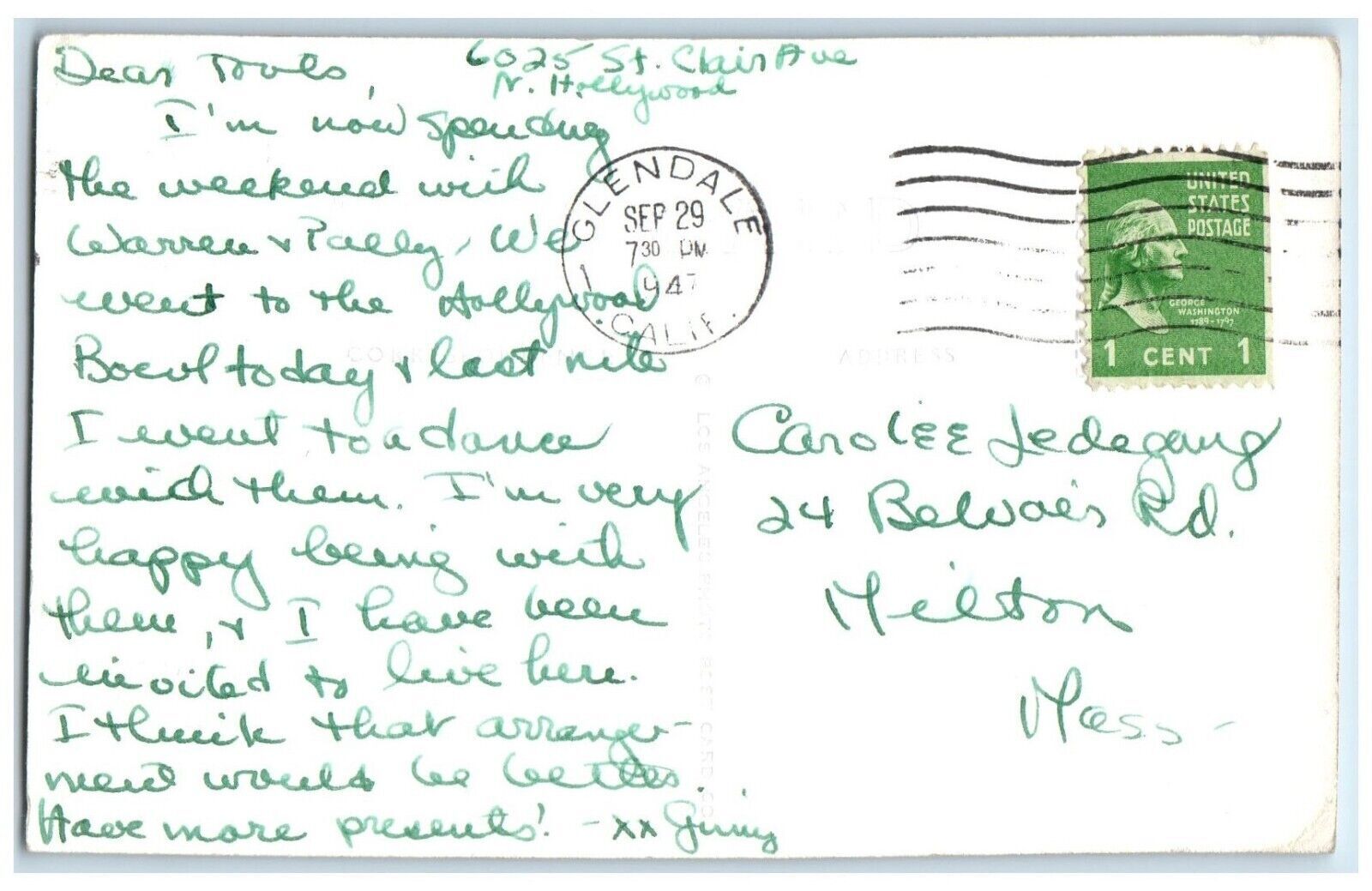 1947 Original Brown Derby Cafe Angeleno Card Los Angeles CA RPPC Photo ...