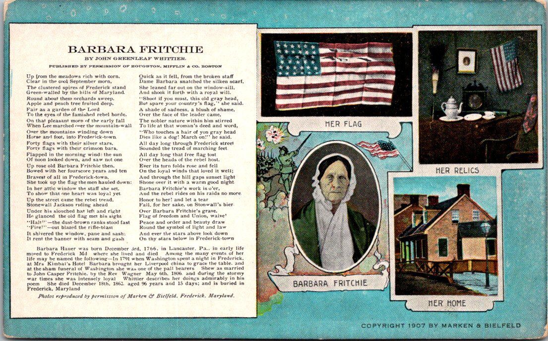 Barbara Fritchie Her Flag Her Home and Her Relics | Topics - People ...