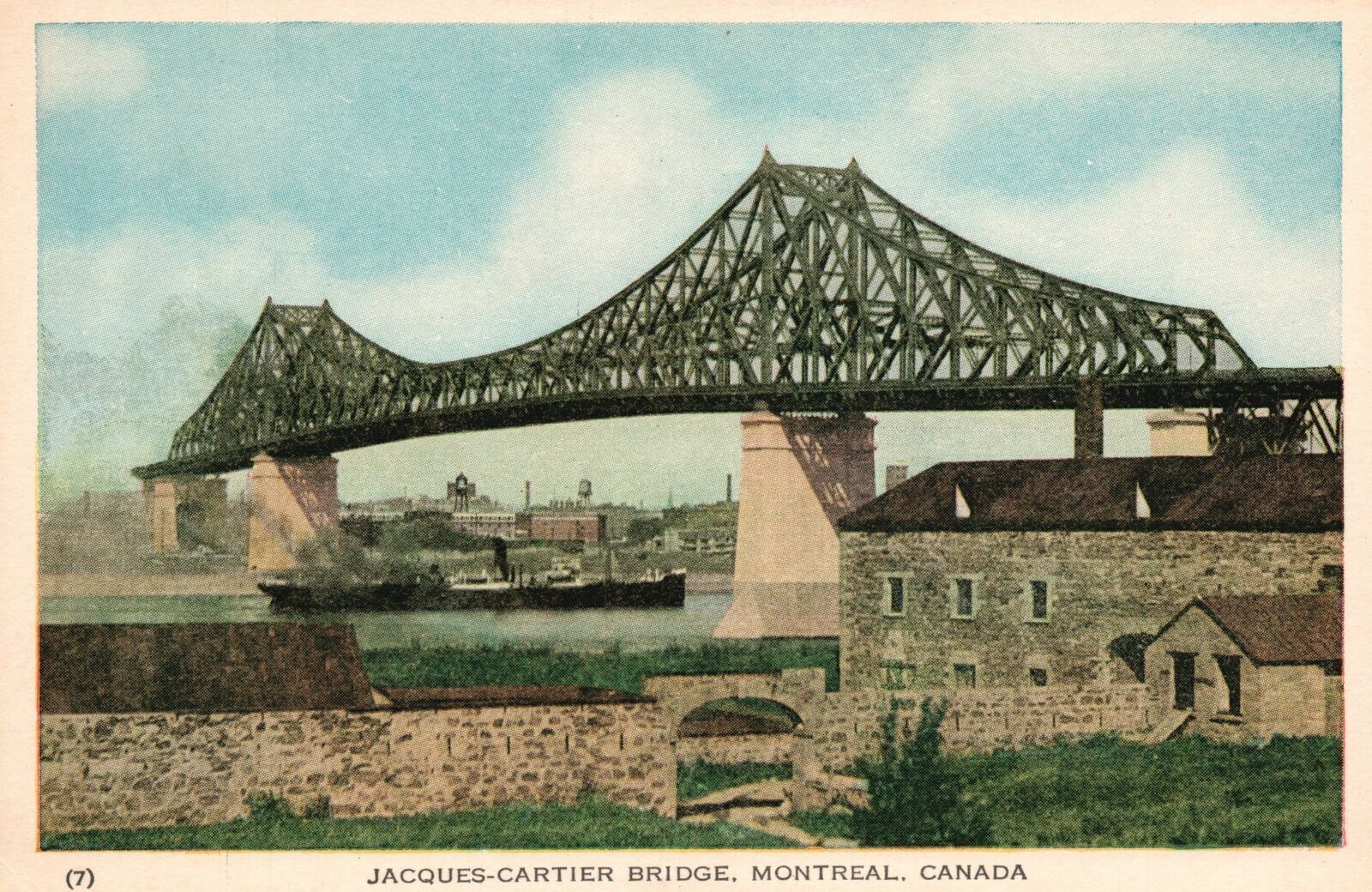 Vintage Postcard 1920's Jacques Cartier Bridge Montreal Canada CA ...