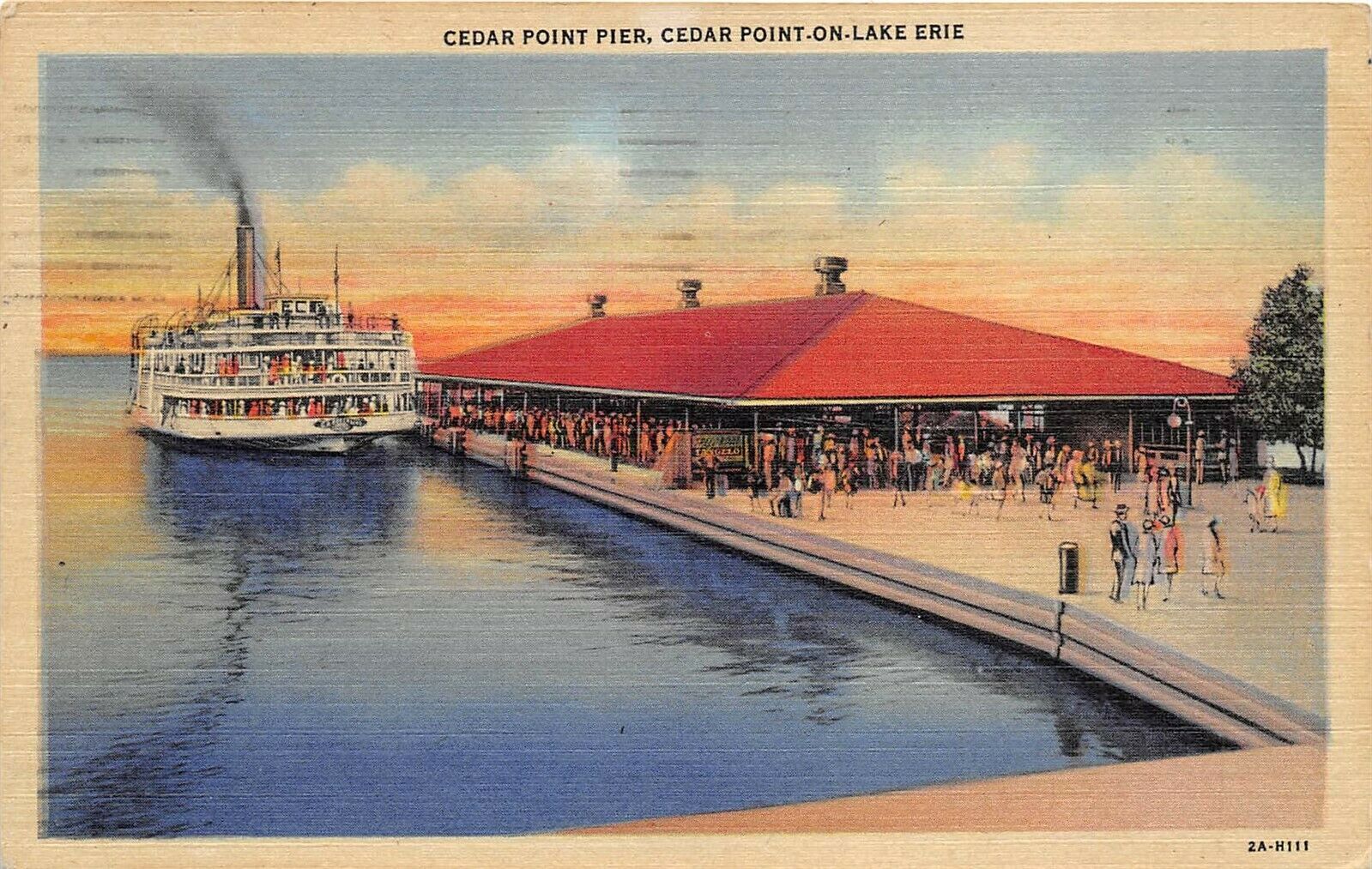 Cedar Point Lake Erie Ohio 1950 Postcard Amusement Park Cedar Point ...