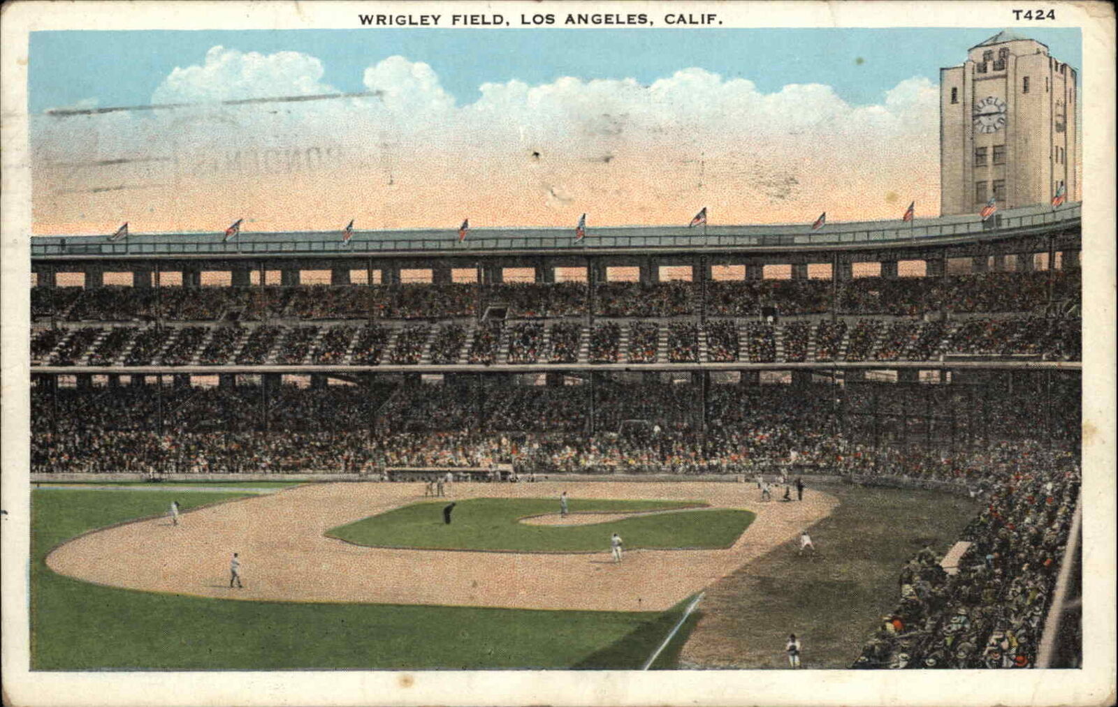 Los Angeles CA Wrigley Field Baseball Stadium 1920s Used Postcard ...