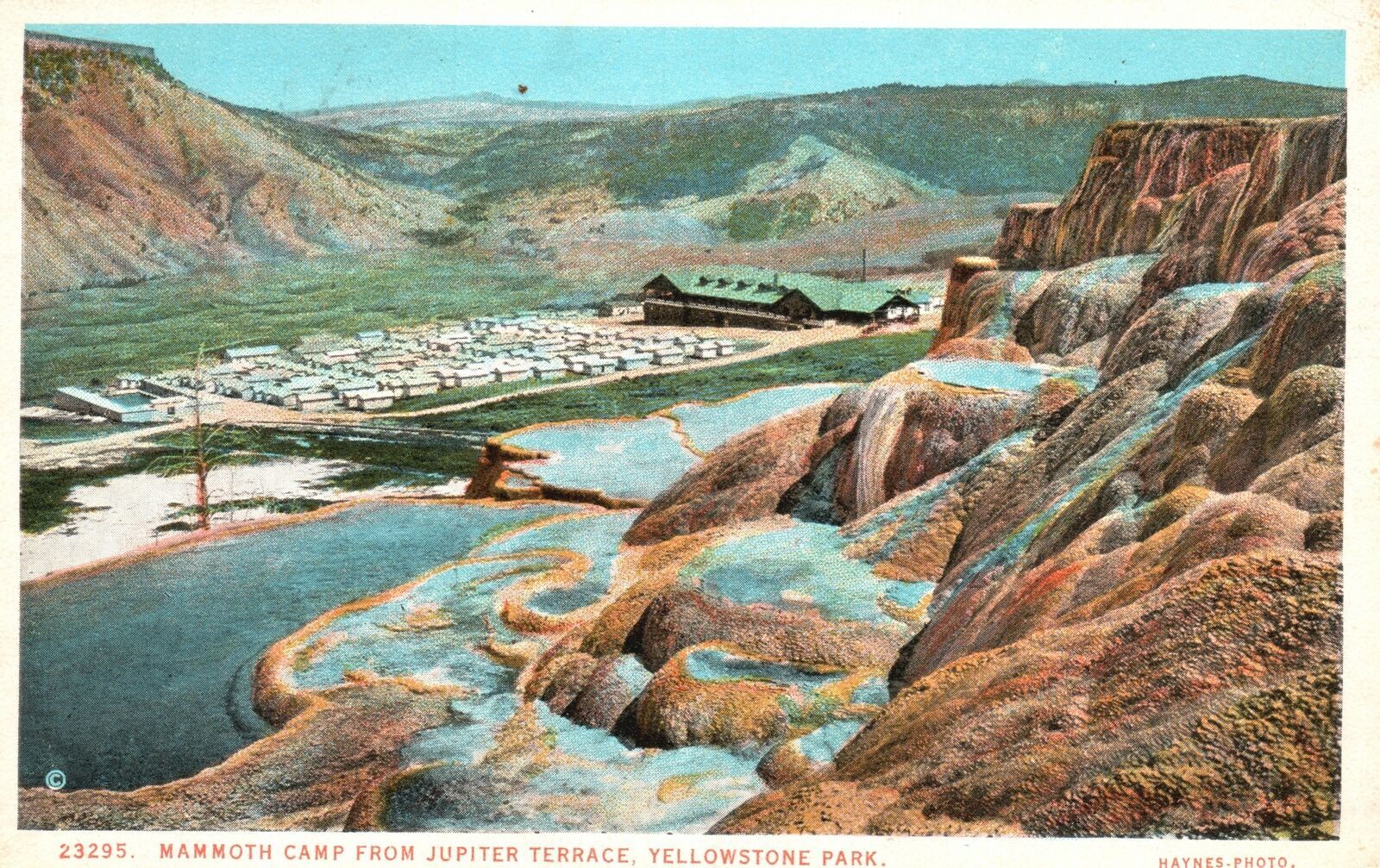 Vintage Postcard 1920's Mammoth Camp Jupiter Terrace Yellowstone Nat'l ...