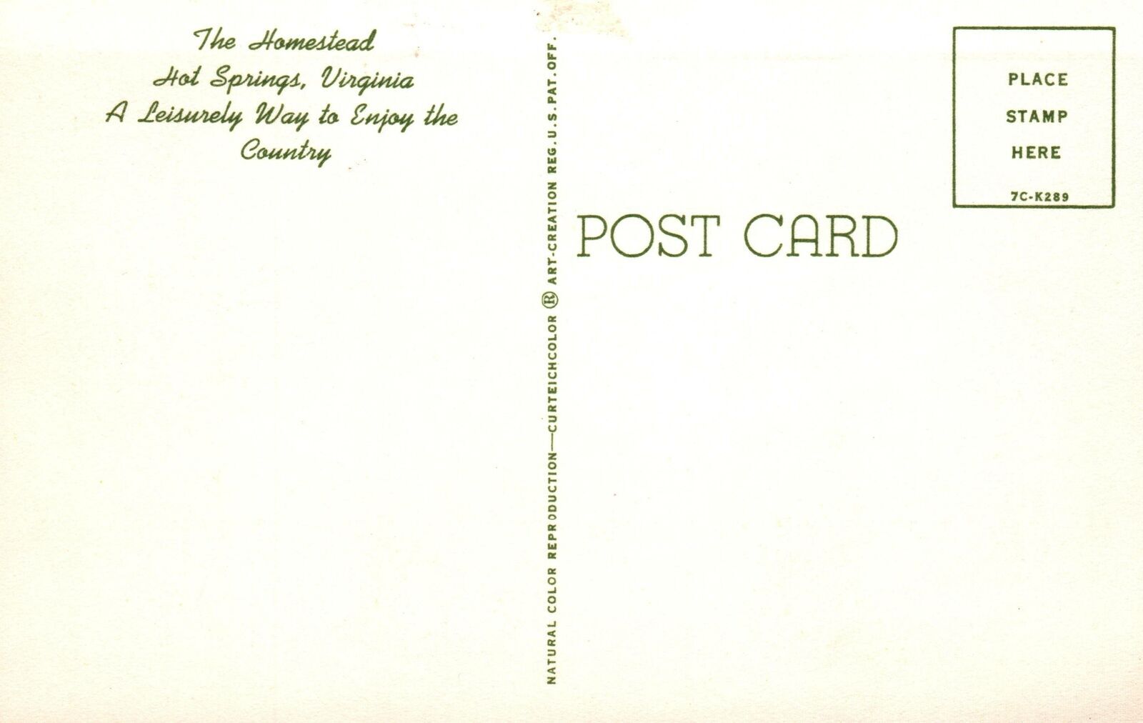 Vintage Postcard the Homestead HOT Springs Virginia Historical Chrome ...