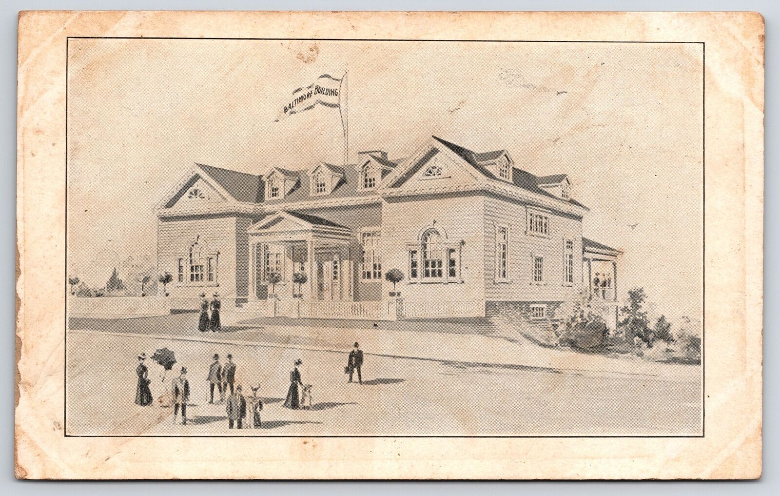 Vintage Postcard Main Entrance Door House Baltimore Building Jamestown ...